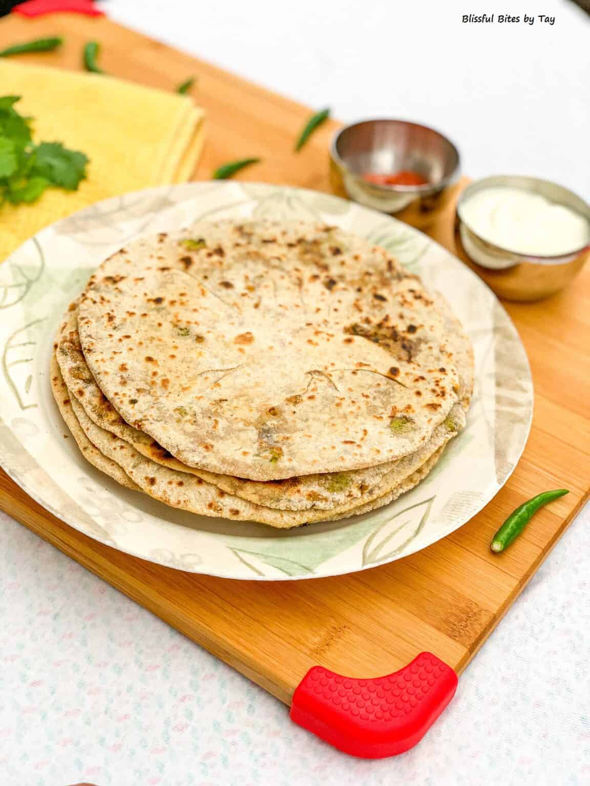 Mixed Vegetable Paratha with Edamame and Paneer - Blissful Bites by Tay