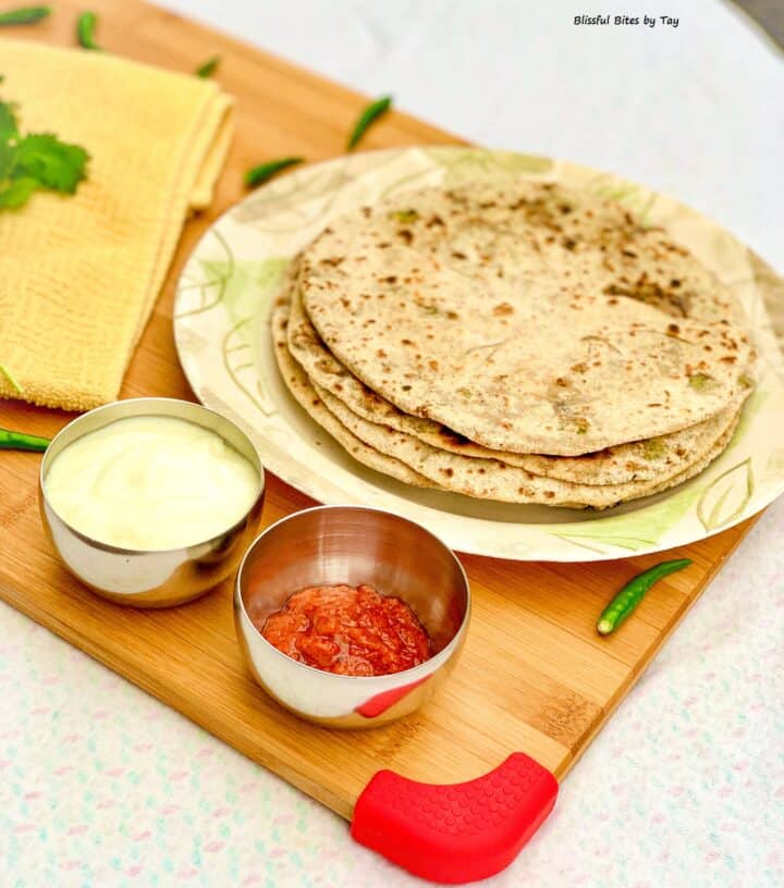 Tuvar Lilva/Pigeon Peas Paratha - Blissful Bites by Tay