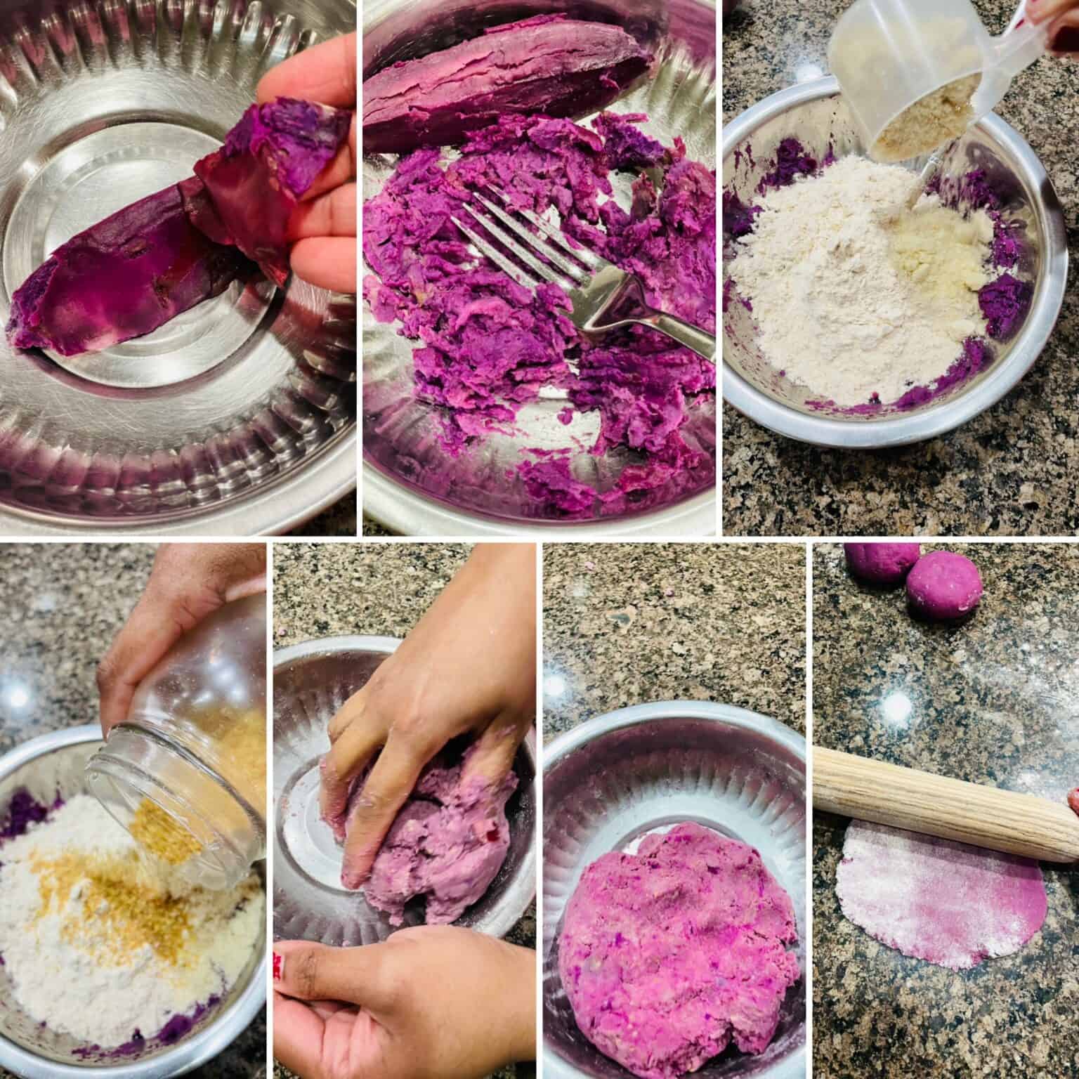 Purple Sweet Potato Flatbread / Roti - Blissful Bites by Tay