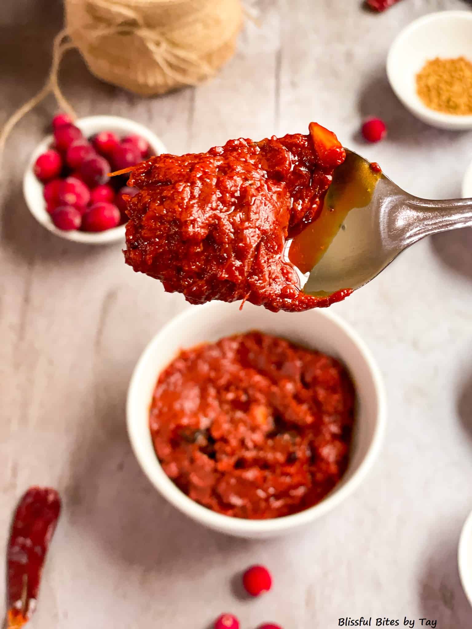 Cranberry Pickle / Cranberry Pachadi - Blissful Bites by Tay