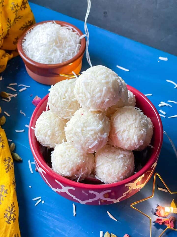 3 Ingredient Instant Coconut Ladoo - Blissful Bites by Tay